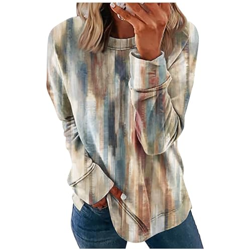 JJHAEVDY Christmas Fashion Sweatshirts for Women Fashion Outfits Graphic Button Up Sweatshirt Color Block Shirts Pullover Sweatshirts for Women Tshirts(3-Khaki,3X-Large)