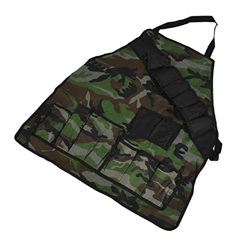 RvSky Garden supplies BBQ Apron Oxford Cloth Lightweight Kitchen Chef Grilling Apron for BBQ Grilling Cooking(军绿色)
