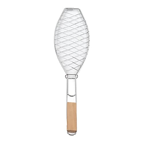 RvSky Garden Supplies Stainless Steel Fish Grill Basket Compact Easy to Store Grilling Basket with Handle for Outdoor