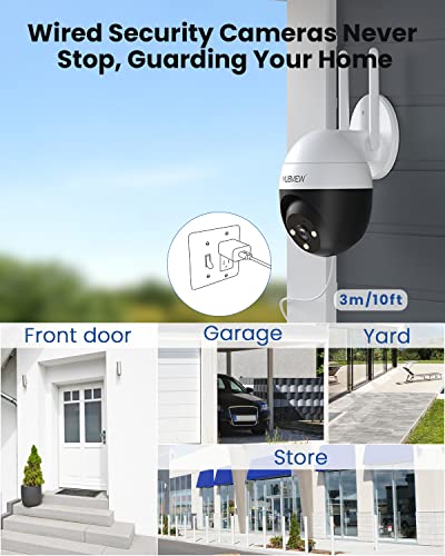 MUBVIEW 2K Security Camera Outdoor, Cameras for Home Security PTZ 360° View, 3MP Dome Surveillance Cameras with Motion Detection, Siren, Full Color Night Vision,Work with Alexa & Google Home (2Packs)