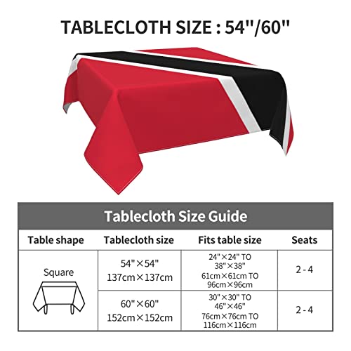LIICHEES Flag of Trinidad and Tobago Tablecloth Kitchen Dining Room 60"x60" Square Washable Table Cover Outdoor Garden Picnic Tablecloths