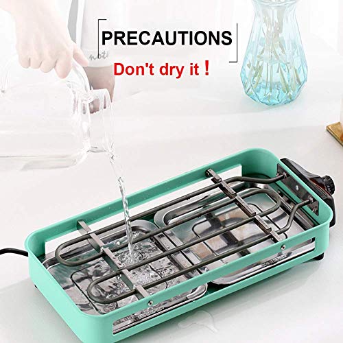 Indoor Barbecue Griddle with Non-Stick Coating Grill Plate,1500W Adjustable Temperature Control Mini Portable Barbecue Grill for 3-10 Persons, for Outdoor Picnic and Home Garden Camping Useful