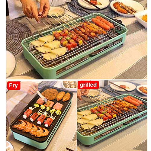 Indoor Barbecue Griddle with Non-Stick Coating Grill Plate,1500W Adjustable Temperature Control Mini Portable Barbecue Grill for 3-10 Persons, for Outdoor Picnic and Home Garden Camping Useful