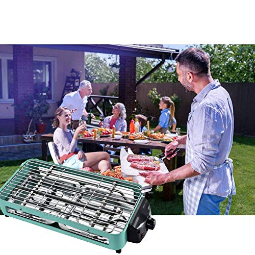 Indoor Barbecue Griddle with Non-Stick Coating Grill Plate,1500W Adjustable Temperature Control Mini Portable Barbecue Grill for 3-10 Persons, for Outdoor Picnic and Home Garden Camping Useful
