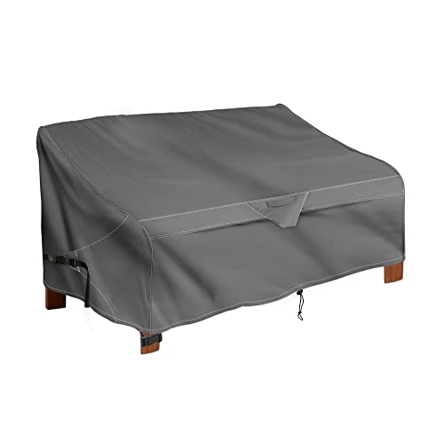 Patio Loveseat Cover, Heavy Duty Patio Furniture Covers, Waterproof Outdoor Sofa Cover, Provide a Great Fit and All-Weather Protection, (Grey,60 Inch)