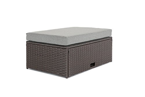 Baner Garden (K35-CH 4 Pieces Outdoor Furniture Complete Patio Cushion Wicker Rattan Garden Corner Sofa Couch Set, Chocolate