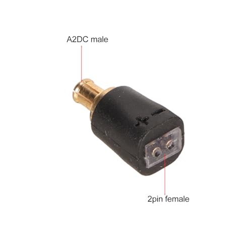 A2DC to 0.78mm 2 Pin Adapter, Small Universal Male to Female, Wearable Headphone Cable Connector, Lightweight for LS200 for E40 for LS300 for CKR90 (Black)