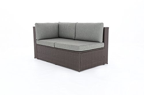 Baner Garden (K35-CH 4 Pieces Outdoor Furniture Complete Patio Cushion Wicker Rattan Garden Corner Sofa Couch Set, Chocolate