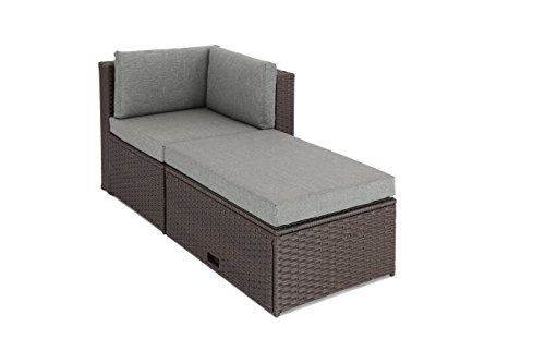 Baner Garden (K35-CH 4 Pieces Outdoor Furniture Complete Patio Cushion Wicker Rattan Garden Corner Sofa Couch Set, Chocolate