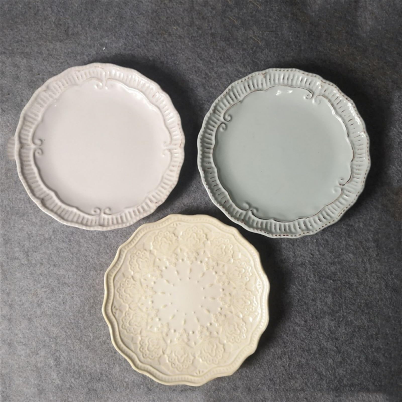EERINESS Dinner Plates Set Plate Ceramic Household Dishes Breakfast Lunch Dinner Afternoon Tea Steak Household Commercial Kitchen Fruit Tray Kitchen Salad Bowl (Color : 005)