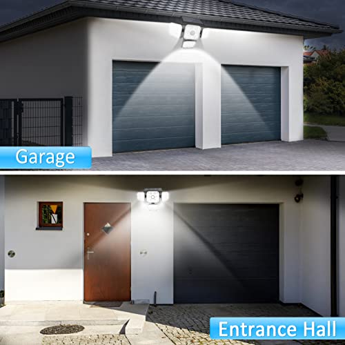 Flora Element Solar Lights Outdoor with Motion Sensor, 180 LED 3000LM Security Lights with Remote Control 4 Adjustable Heads IP65 Waterproof Flood Lights for Garage Garden Yard Pathway 2 Pack