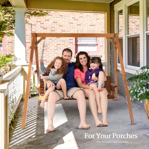 VINGLI Heavy Duty 660 LBS Wooden Swing Frame with Extra Bottom Connection Board, Upgraded A-Frame Porch Swing Bench Stand for Indoor & Outdoor