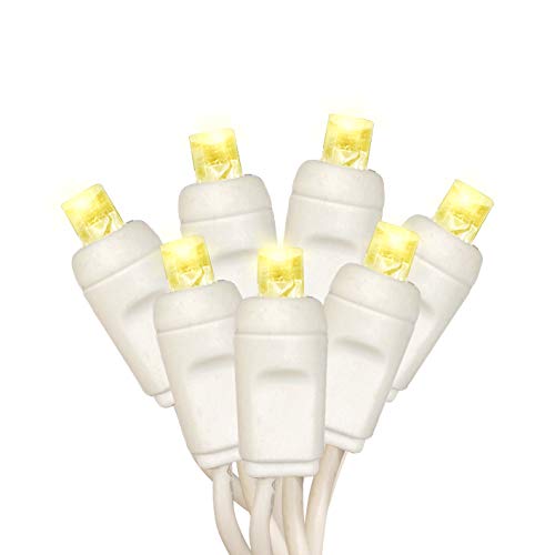1001 LightSupply UL Certified White Wide Angle LED Christmas String Lights, 17Ft 50 LED Commercial Grade 5MM Christmas Light Set, Connectable String Light for Patio Garden Wedding Holiday (Warm White)