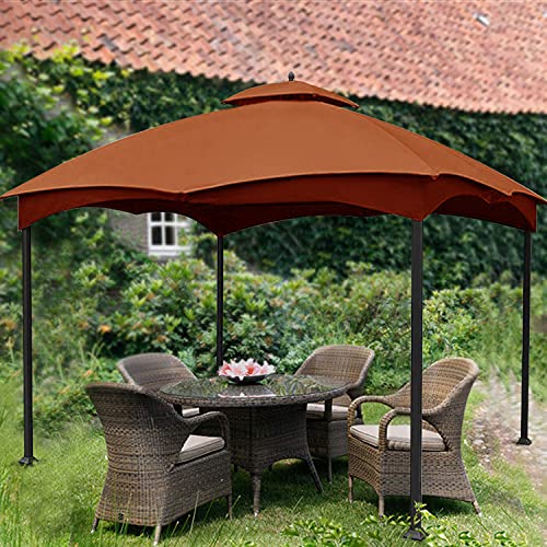 CoastShade Patio 10X12 Replacement Canopy Roof for Lowe's Allen Roth 10X12 Gazebo Backyard Double Top Gazebo #GF-12S004B-1(Rust)