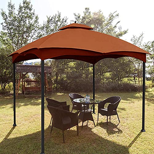 CoastShade Patio 10X12 Replacement Canopy Roof for Lowe's Allen Roth 10X12 Gazebo Backyard Double Top Gazebo #GF-12S004B-1(Rust)