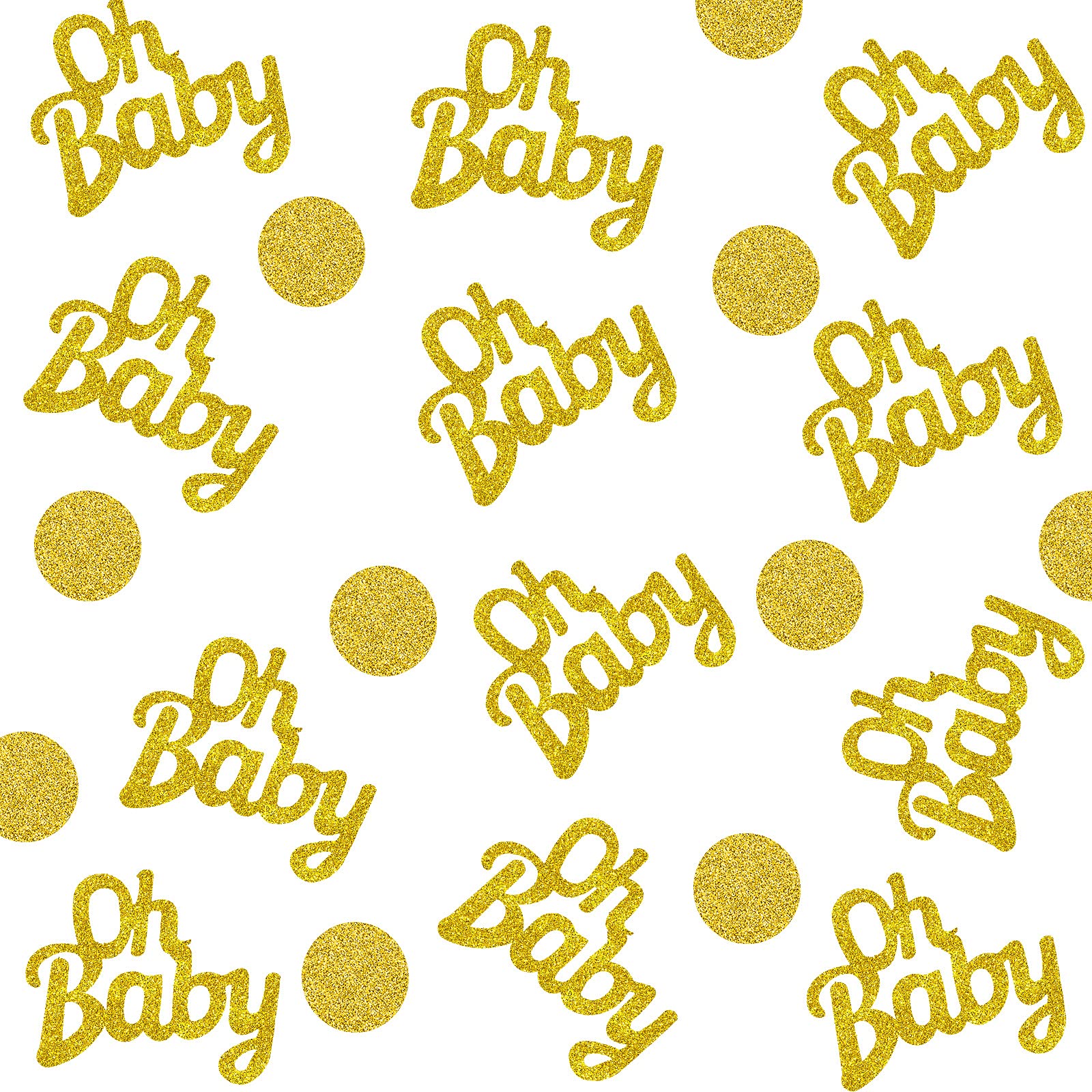 160 Pieces Baby Shower Confetti Gold Confetti Glitter Gold Decorations Baby Shower Party table Decorations Crown Confetti Baby Circle Dots Confetti for Baby Shower Parties (Baby, Circle Dot Style)