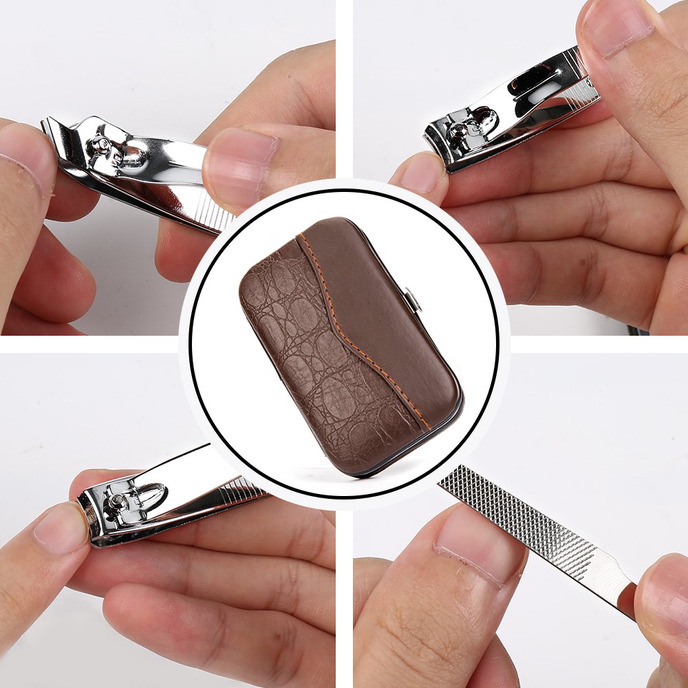 10 PCS Manicure Pedicure Set Nail Clippers - Stainless Steel Manicure Kit - Tools for Nail, Cutter Kits -Perfect Gift for Women or Men, Includes Cuticle Remover Professional Nail Kit with Portable Tra