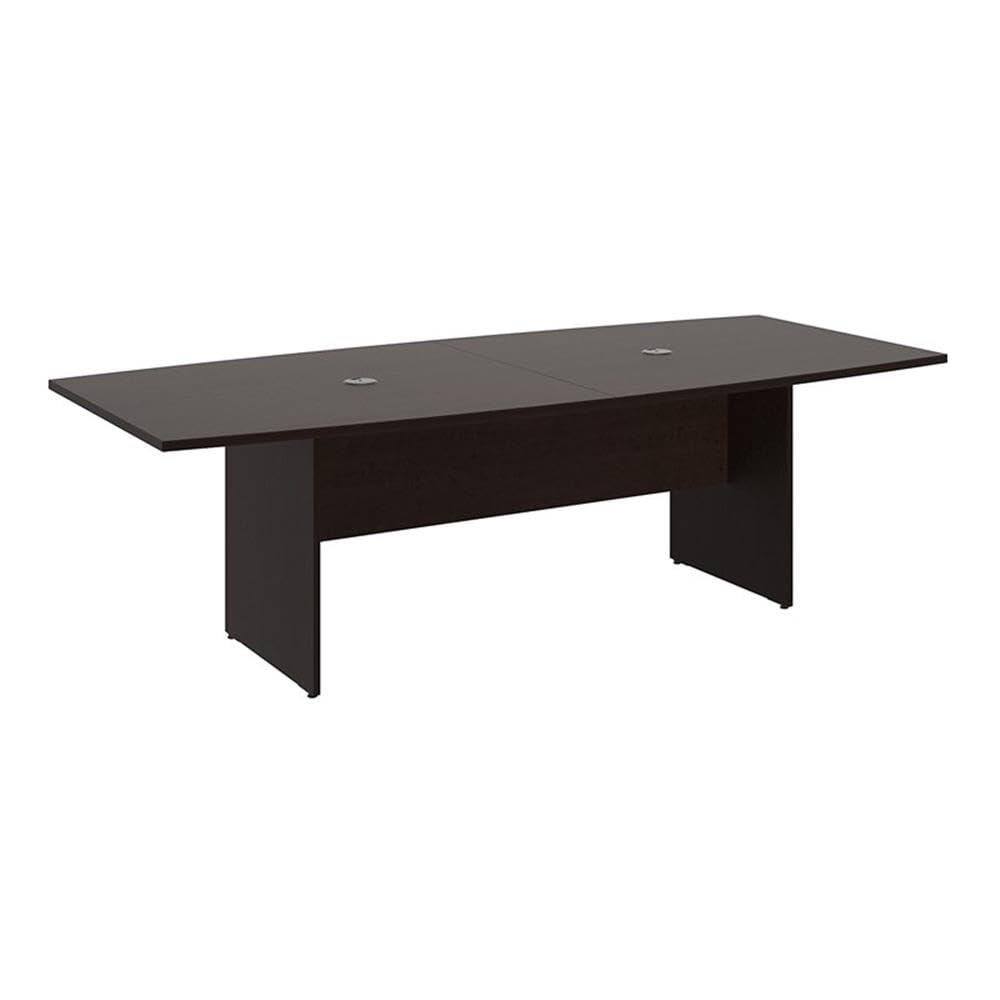 Pemberly Row Boat Shaped Conference Table with Wood Base in Mocha Cherry