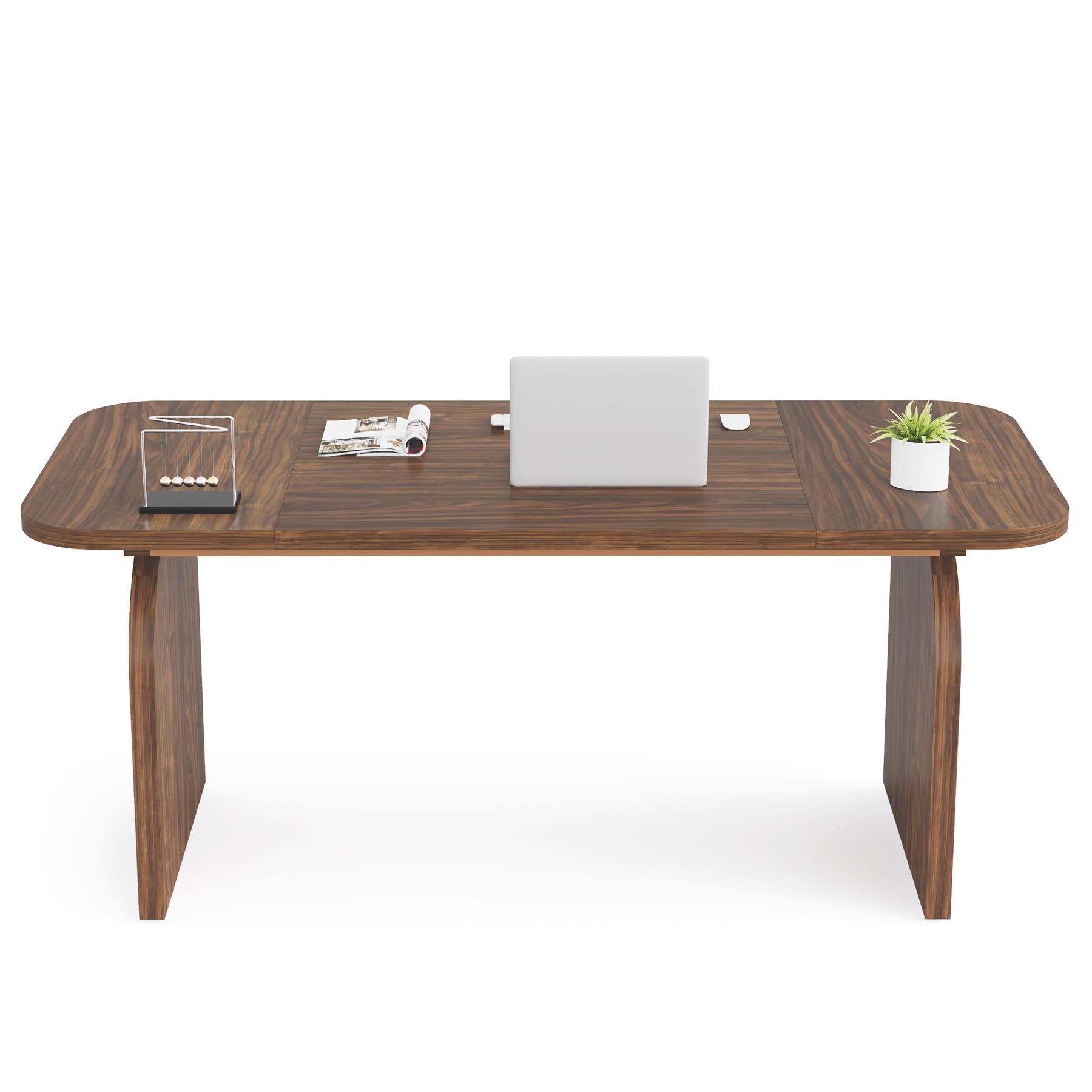Tribesigns 63-inch Conference Room Table for 4-6 Person, Retro 5.2 ft Small Rectangle Meeting Room Table, Rustic Wood Seminar Table