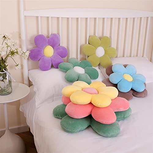 AZCHEN Flower Pillow Standard Throw Pillow Patio Furniture Cushions Decorative Pillow Cushion Home Chair Cushion (15.7 inch, Blue)