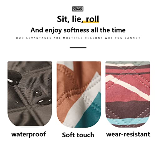 ZYlifemagic Extra Large Outdoor Picnic Blankets Waterproof, for The Beach, Camping Travelling on The Grass, Park Blanket, Rolling Up Packaging,Portable Carring, 79" x 79" Picnic Mat - Aksu Style