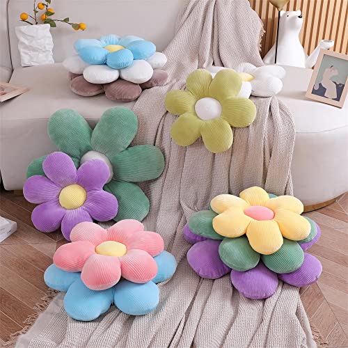 AZCHEN Flower Pillow Standard Throw Pillow Patio Furniture Cushions Decorative Pillow Cushion Home Chair Cushion (15.7 inch, Blue)