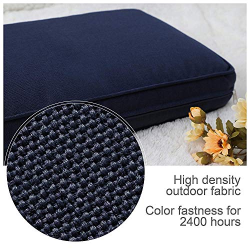 PHI VILLA Outdoor Loveseat Rattan Sectional Sofa - Patio Wicker Furniture Set Outdoor Couch for Backyard, Garden (4-Piece Navy Blue)