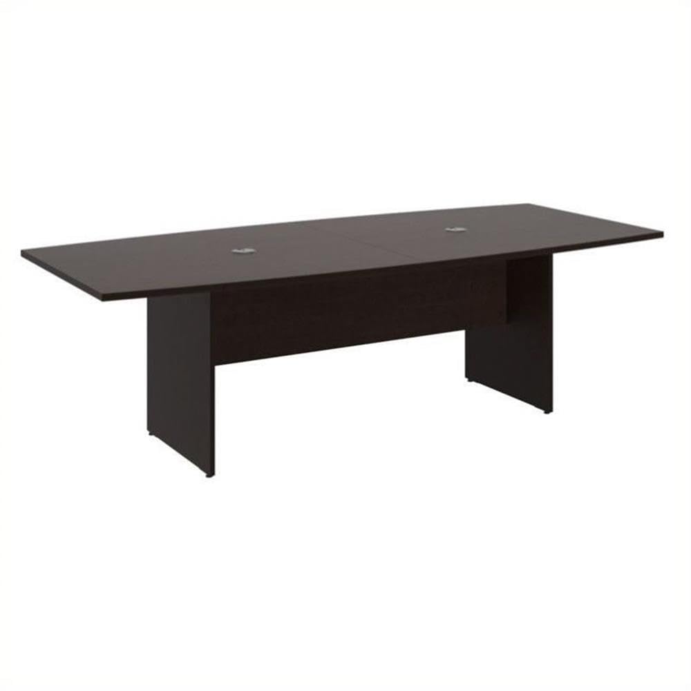 Pemberly Row Boat Shaped Conference Table with Wood Base in Mocha Cherry