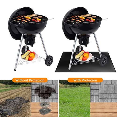Large Grill Mats for Outdoor Grill, 60'' X 42'' Rectangle Under Grill Mat, Oil-Proof Fire Pit Mat, BBQ Mat for Deck Patio Protective, Fireproof Mat for Charcoal Grills, Gas Grills, Oil Fryers
