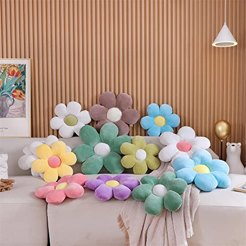 AZCHEN Flower Pillow Standard Throw Pillow Patio Furniture Cushions Decorative Pillow Cushion Home Chair Cushion (15.7 inch, Blue)