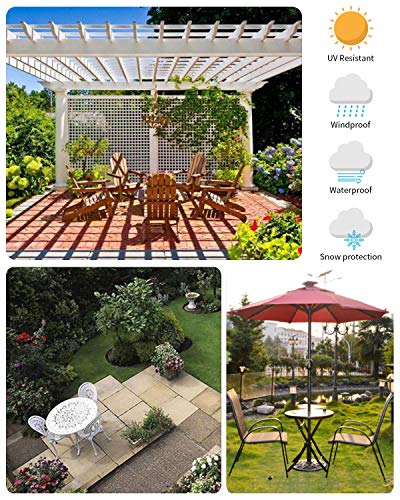 Patio Chair Covers Waterproof Heavy Duty Outdoor Patio Furniture Covers, Stackable Outside Lounge Deep Seat Covers, Large Lawn Sofa Covers Water Resistant,600D Oxford Cloth,Standard-2 Pack,Khaki&Brown