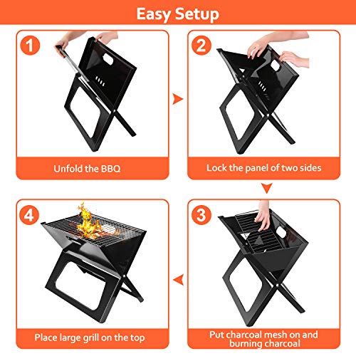 Portable grill charcoal Portable Charcoal Grill for camping Barbecue Grill Foldable Charcoal Grill Camping/Garden/Outdoor/Travel