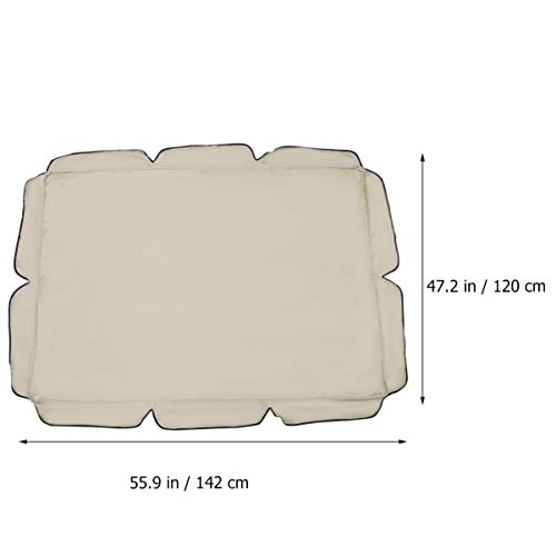 Yardwe Patio Swing Canopy Replacement Cover Replacement Canopy Top for Garden Swing 2 Seater Hammock Cover Sunshade 56x47inch (Beige)