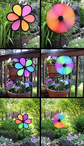 In the Breeze 6-Petal Flower Spinner, 10-Inch Neon Fusion Flower Spinner, 3 Pack, 2735