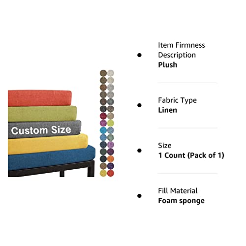 Gmsqj Custom Bench Cushions,Personalized Size Bench Pad with Non-Slip Bottom,Indoor/Outdoor Thickened Foam Furniture Cushion for Garden Patio Bench,Bay Window,50D High Elastic Sponge Filling