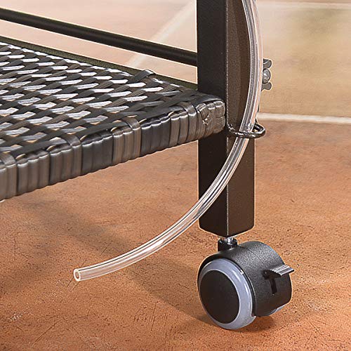 Nightcore 108 Quart Rattan Beverage Cooler Cart, Rolling Cooler with Shelf & Hanger, Ice Chest on Wheels, Portable Patio Backyard Cooler Trolley, Wicker Cooler Cart for Yard, Garden, Party