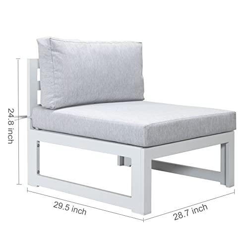 NICESOUL® 8Pcs Outdoor Aluinum Patio Sofa Set Sofa Conversation Sets Contemporary Furniture Sectional Sofa for Garden Pool Backyard