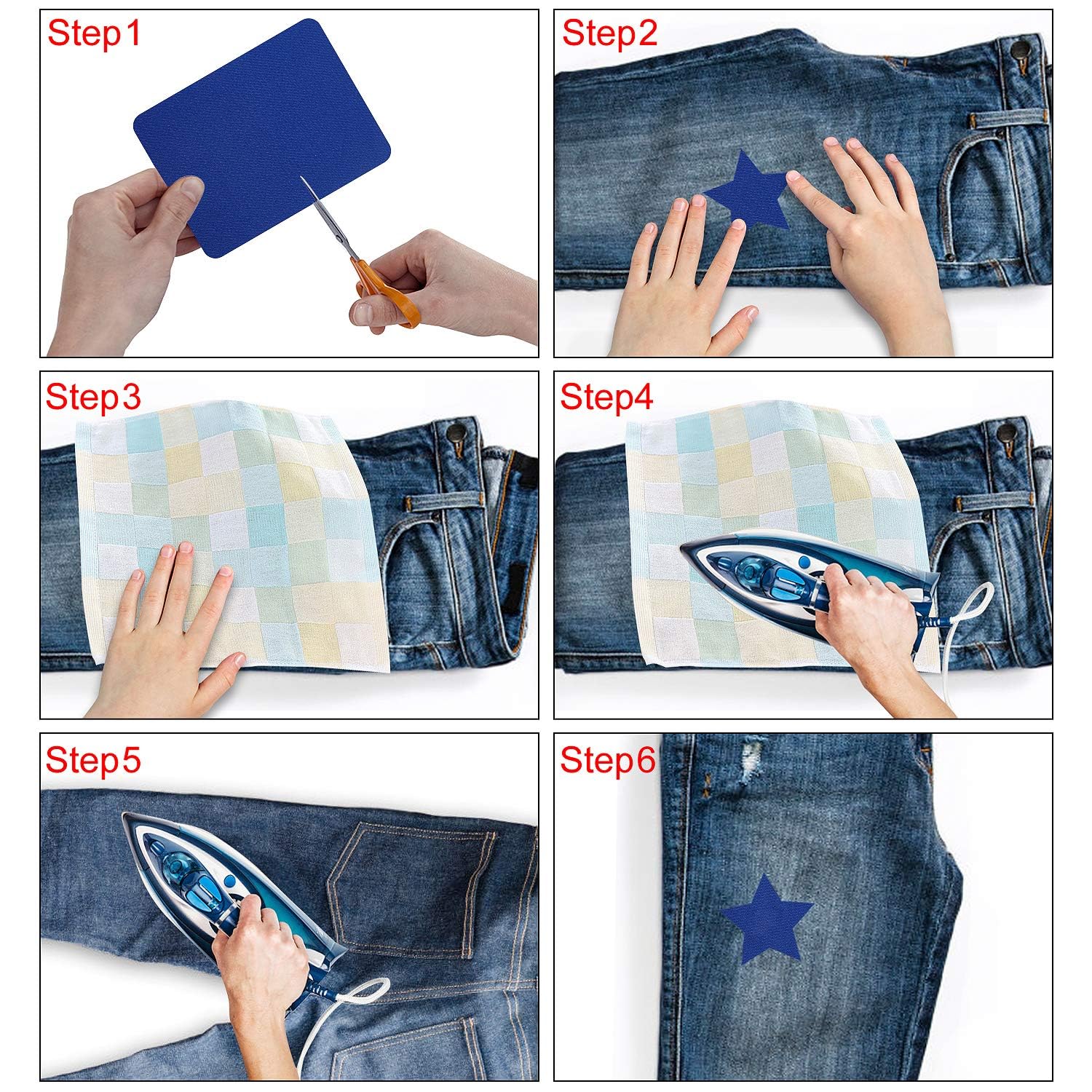 Augshy 29 Pieces Iron On Patches for Clothing Jeans 4.9 x 3.7 Inch (Colorful)