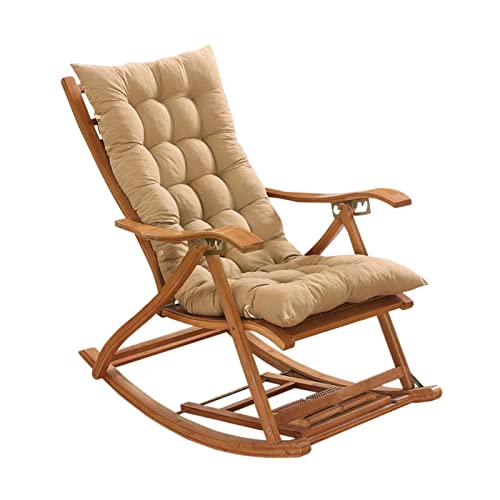 Lee My Rocking Chair Cushion, Solid Color High Back Patio Chair Cushion, Replacement Cushion, Indoor Non-Slip Seat with Ties, Bedroom Balcony Garden Recliner Cushion