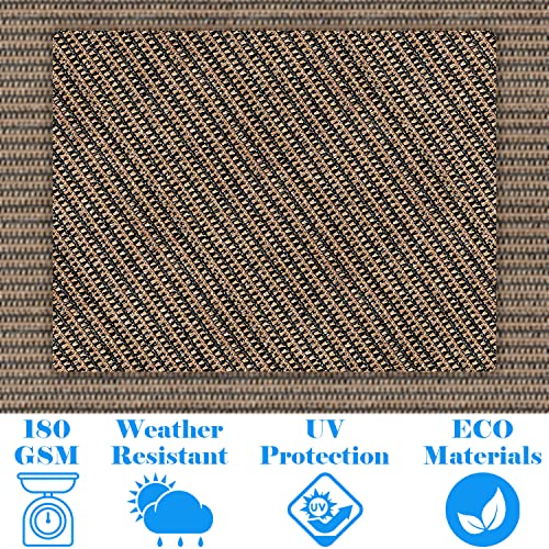 AwnPro Sun Shade Sail 12' x 16' Rectangle Canopy Awning Fabric Permeable Pergolas Top Cover 180 GSM UV Block Fabric 180 GSM UV Block Fabric, for Outdoor Patio Lawn Garden Backyard Awning Brown