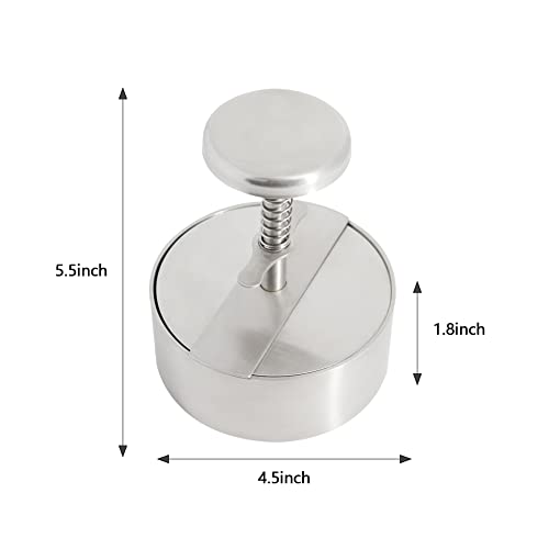 Kayzyue Adjustable Burger Press Stainless Steel Hamburger Patty Maker Non Stick Burger Maker Smash Burger Mold for Veggie Meat Beef Pork Lamb Cheese Halal BBQ Barbecue Grill - with 100 Wax Paper