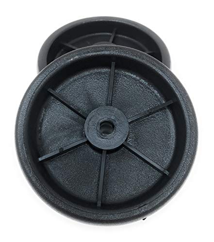 Nickanny's Set of 2 Replacement BBQ Grill Wheels Pair Set Kit-Solid Plastic Wheel 5β x 1.5β w/ 3/8β Axle Hole for Outdoor Charcoal Gas Smoker Barbecue Pit- Rueda and Llantas Parts