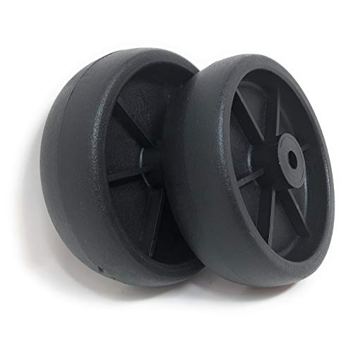 Nickanny's Set of 2 Replacement BBQ Grill Wheels Pair Set Kit-Solid Plastic Wheel 5β x 1.5β w/ 3/8β Axle Hole for Outdoor Charcoal Gas Smoker Barbecue Pit- Rueda and Llantas Parts