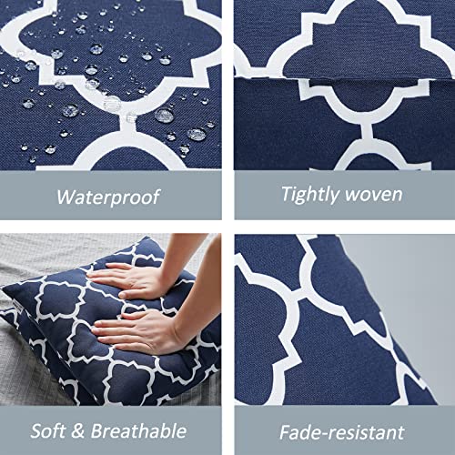 JMKaixin Outdoor/Indoor Throw Pillows, Pack of 2 Waterproof Decorative Throw Pillows with Inserts, 18”x18” Square Pillows for Bed, Couch, Sofa and Patio Furniture