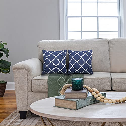 JMKaixin Outdoor/Indoor Throw Pillows, Pack of 2 Waterproof Decorative Throw Pillows with Inserts, 18”x18” Square Pillows for Bed, Couch, Sofa and Patio Furniture
