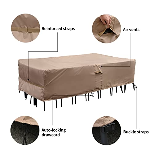 GARVIN Patio Furniture Set Cover,74 Inch Outdoor Table Covers Waterproof Heavy Duty, Rectangle Outdoor Sectional Cover for Couch,Sofa,Large Loveseat 74W X 47D X 29H inches