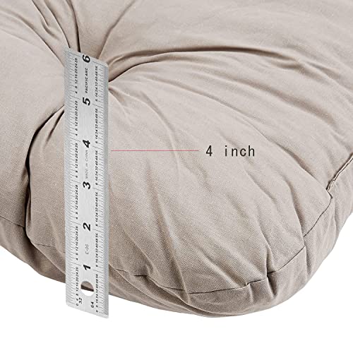 Rlosqvee Outside Benches Cushion with Backrest, Thicken Waterproof Swing Cushions 2/3 Seater Replacement, Porch Swing Cushions Outdoor (Beige, 40 x 60 inch)