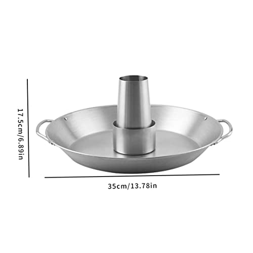 Eaarliyam Beer Can Chicken Roaster Stainless Steel Barbecue Poultry Holder Rack Grill Pan Garden Yard Stainless Steel Basin