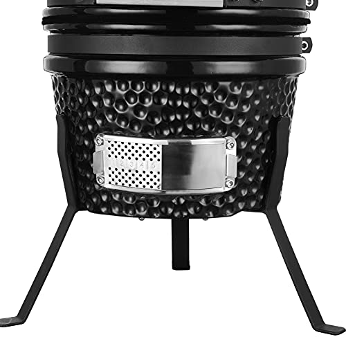 WHNB 13 Inch Ceramic Charcoal Grills Multifunctional Mini Garden Outdoor Grill Without Side Table for BBQ, Camping and Picnic