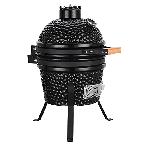 WHNB 13 Inch Ceramic Charcoal Grills Multifunctional Mini Garden Outdoor Grill Without Side Table for BBQ, Camping and Picnic